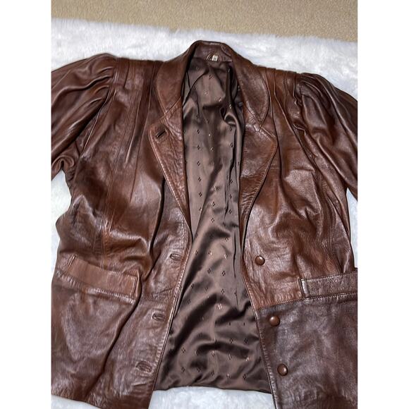 Vintage | Jackets & Coats | German Brown Leather Jacket 8s Echtes ...